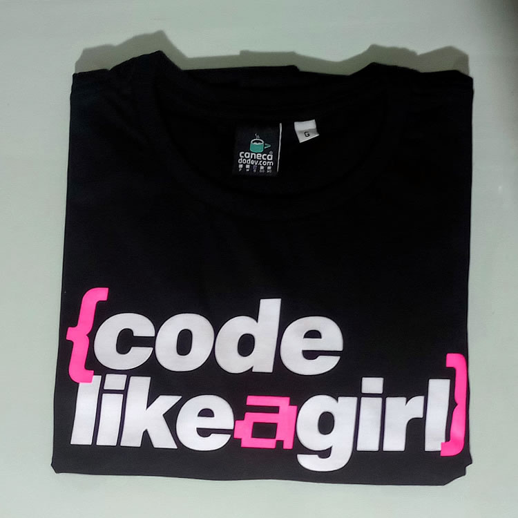 Camisa Code Like a Girl Preta - Camiseta programação feminina - Caneca ...