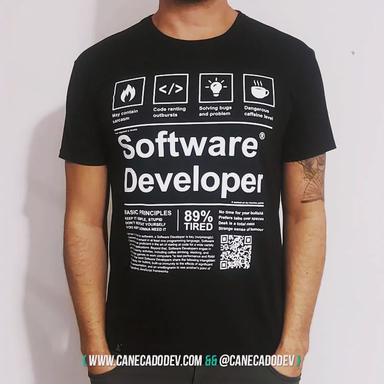 Camisa Software Developer preta - Caneca do Dev - Canecas e produtos de ...