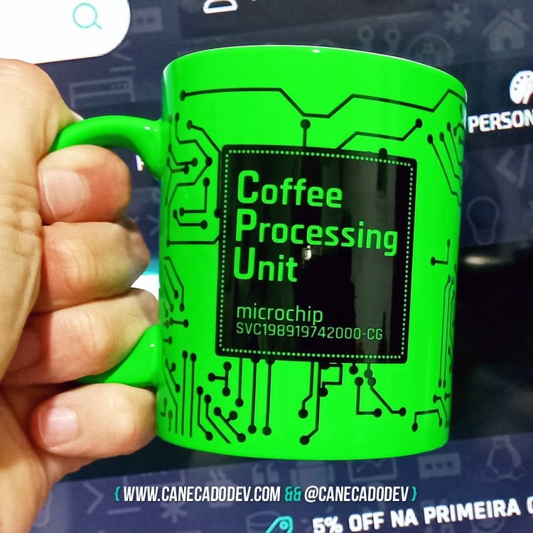 Caneca CPU Coffee Processing Unit Fluorescente - Caneca do Dev ...