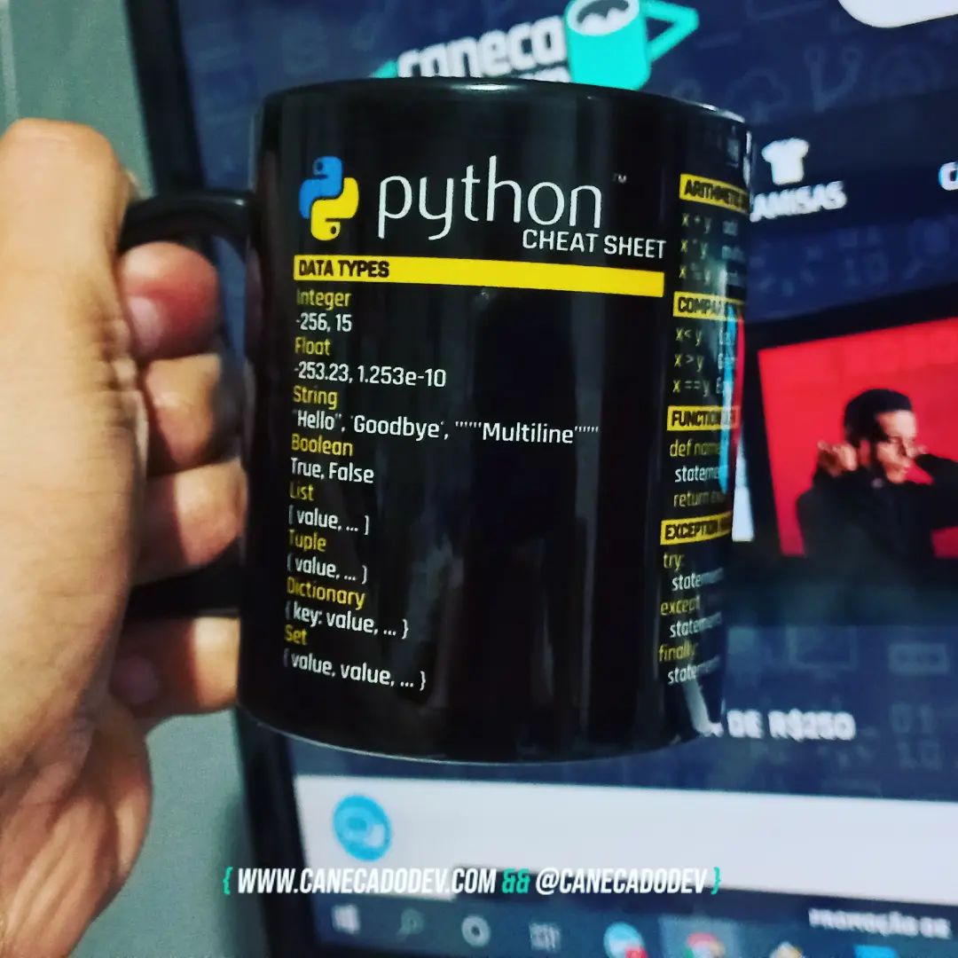 Caneca Python Commands Cheat Sheet preta - Caneca do Dev - Canecas e ... Caneca Python Commands Cheat Sheet preta - Caneca do Dev - Canecas e ...