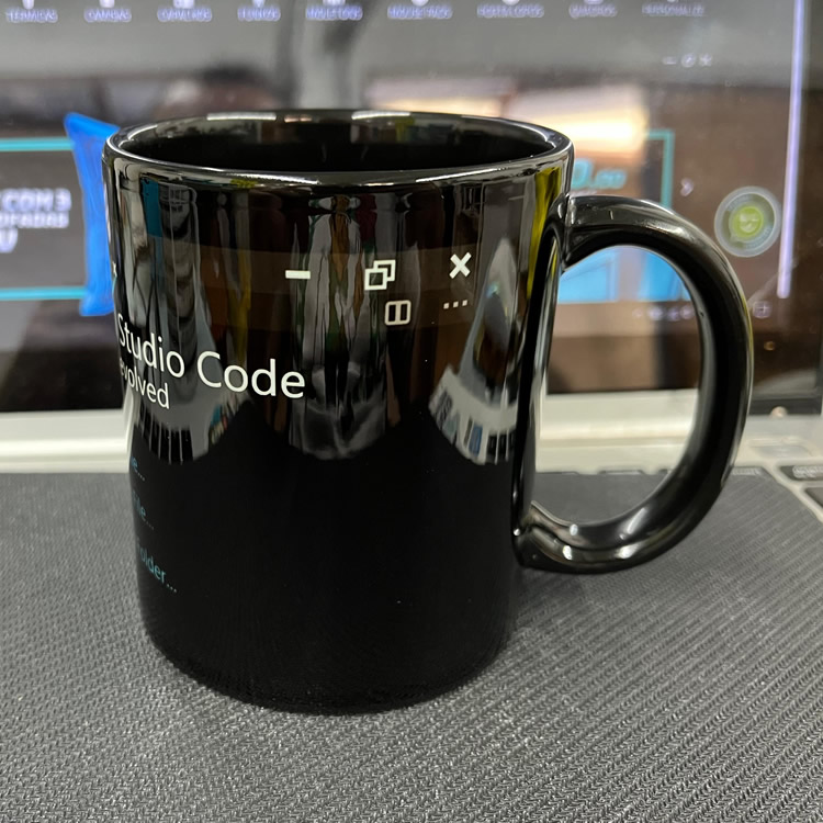 Caneca Interface Visual Studio Code Preta - Caneca do Dev - Canecas e ...