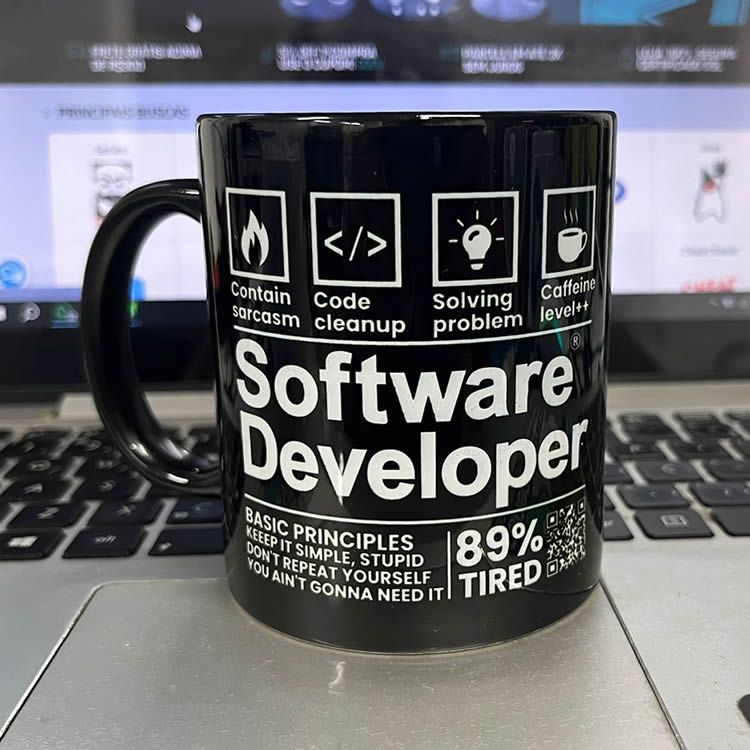 Caneca Software Developer preta - Caneca do Dev - Canecas e produtos de ...