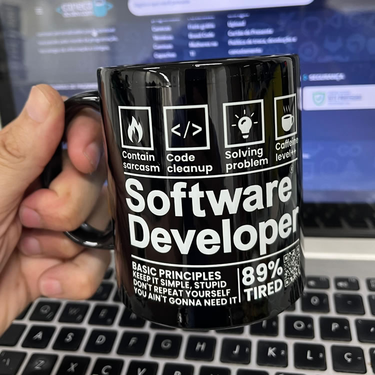 Caneca Software Developer preta - Caneca do Dev - Canecas e produtos de ...