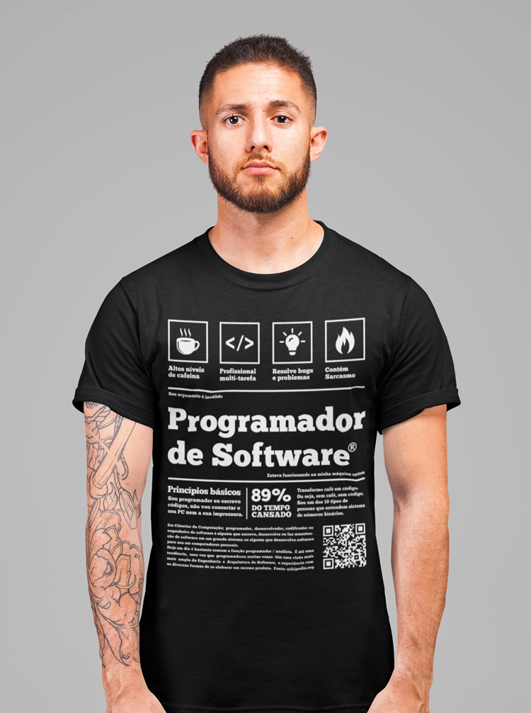 Camisa Programador de Software preta - Caneca do Dev - Canecas e ...