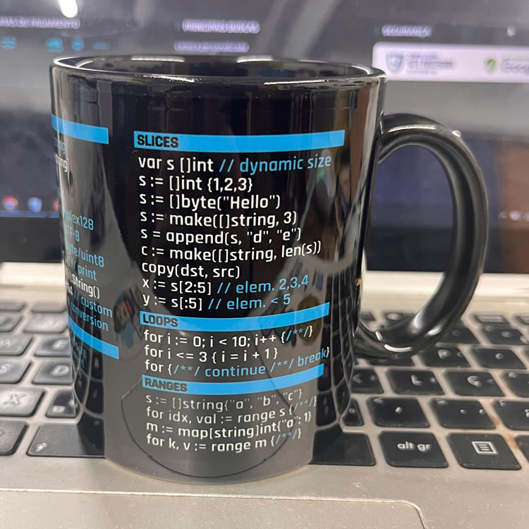 Caneca Go Lang Commands Cheat Sheet Preta Caneca Do Dev Canecas E