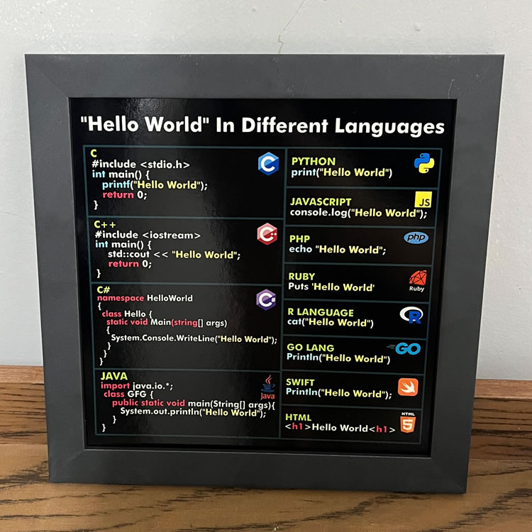 Quadro Hello World Types - Caneca do Dev - Canecas e produtos de ...
