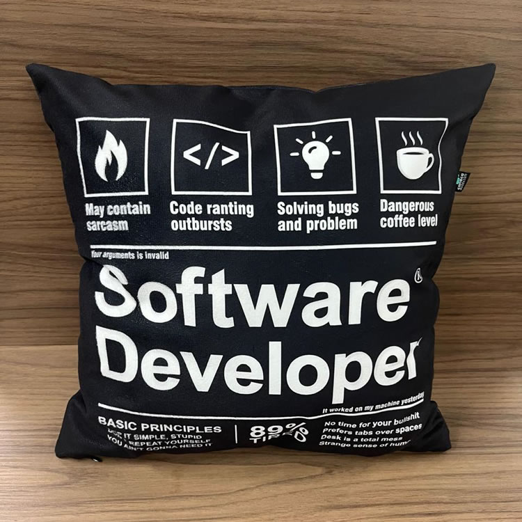 Almofada Decorativa Software Developer - Caneca do Dev - Canecas e ...