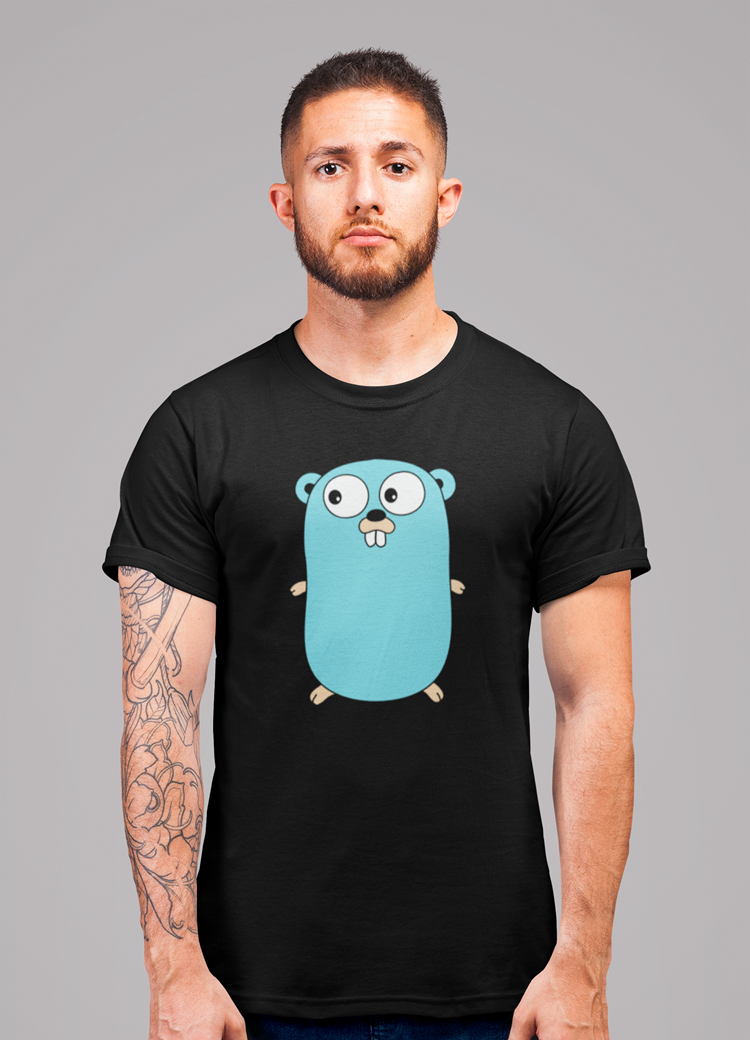Camisa Gopher Go Lang preta - Caneca do Dev - Canecas e produtos de ...