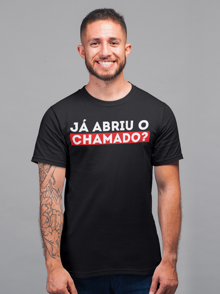 Camisa Já Abriu o Chamado preta - Caneca do Dev - Canecas e produtos de ...