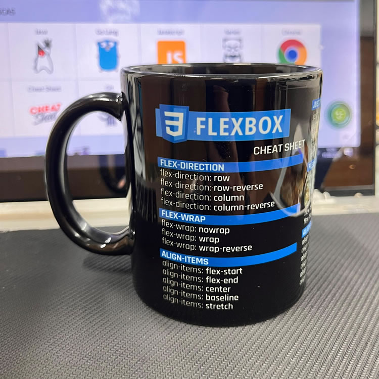 Caneca Flexbox Cheat Sheet preta - Caneca do Dev - Canecas e produtos ... Caneca Flexbox Cheat Sheet preta - Caneca do Dev - Canecas e produtos ...