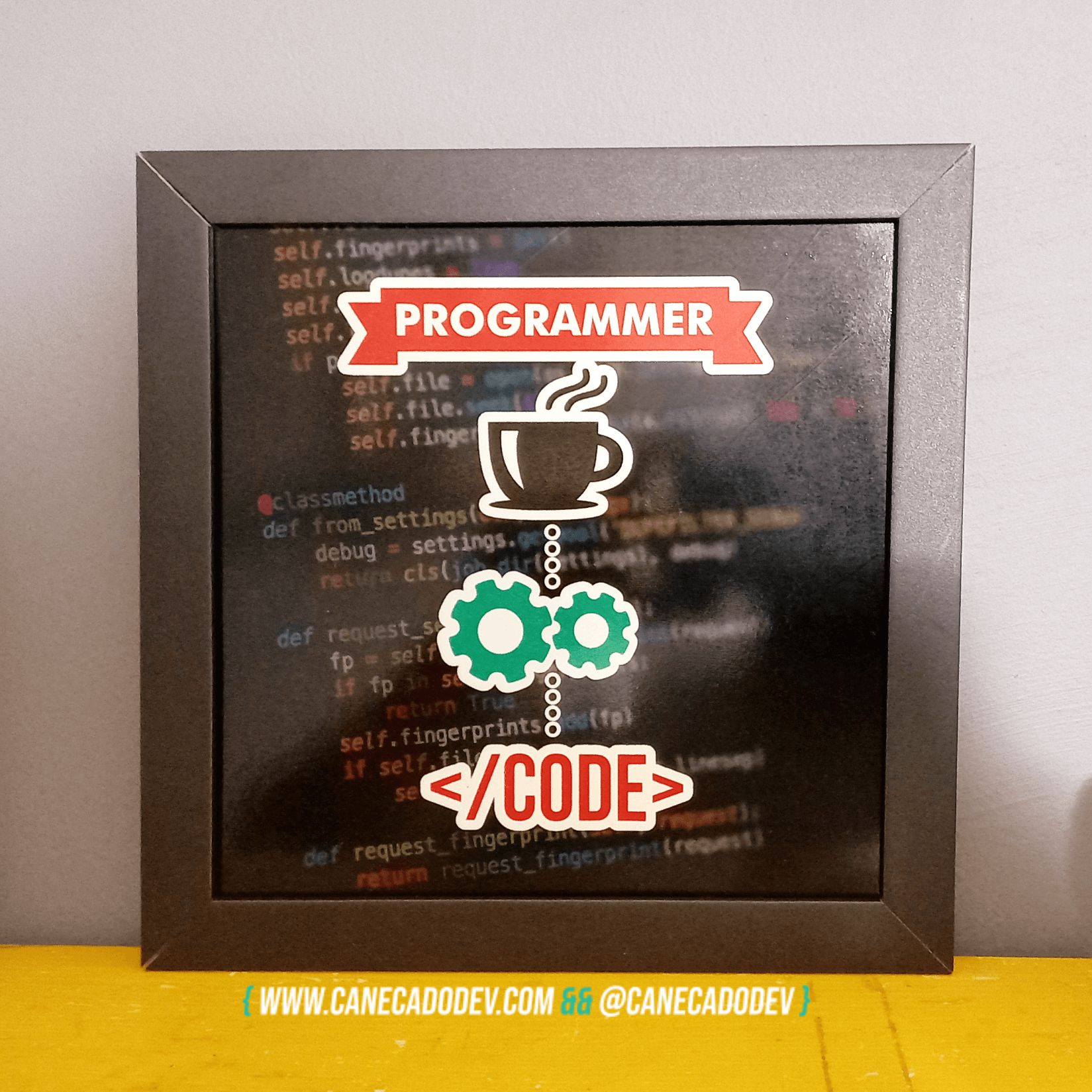 Quadro Programmer Coffee Code - Caneca do Dev - Canecas e produtos de ...