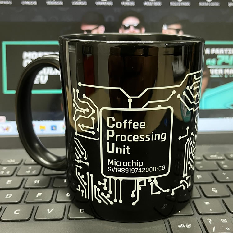 Caneca CPU Coffee Processing Unit Preta - Caneca do Dev - Canecas e ...
