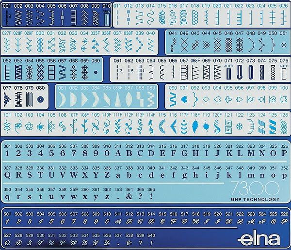 Máquina de Costura Elna 7300 Com 126 pontos 7 tipos de caseados Braço ...
