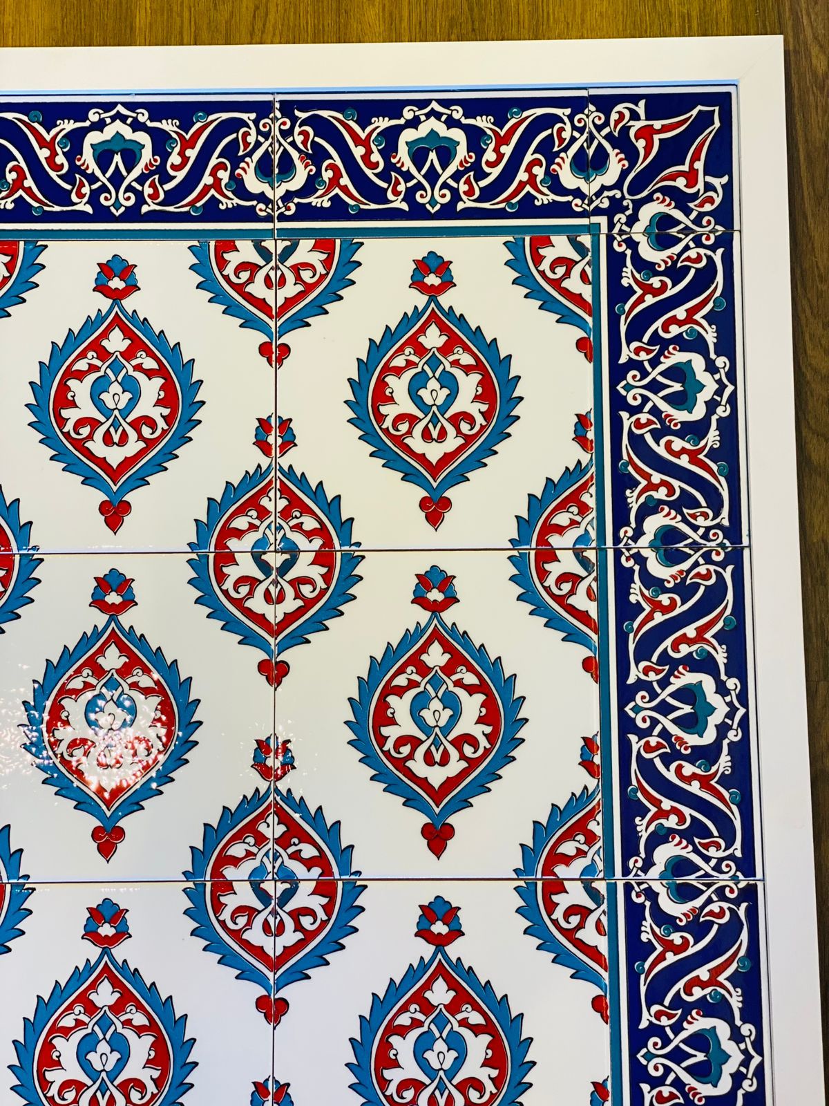 Quadro - Azulejo - Turco - Azul e Vermelho - Com Moldura - Marrocos For ...