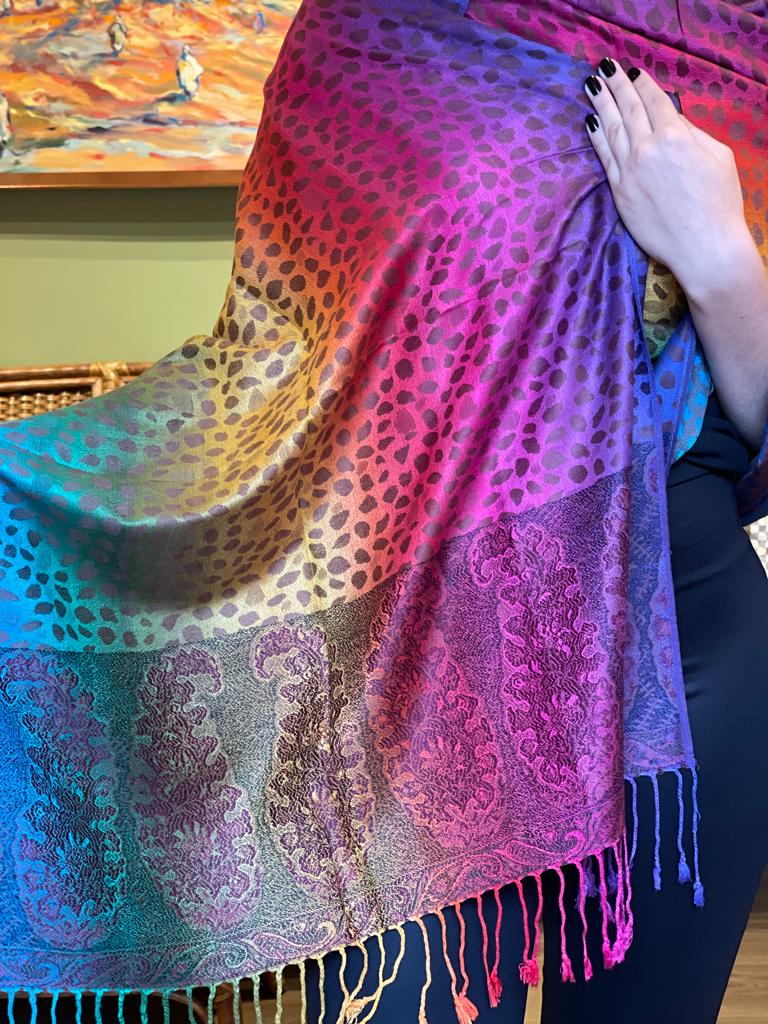 Pashmina de Viscose Estampada - Colorido - Marrocos For You | Decoração ...
