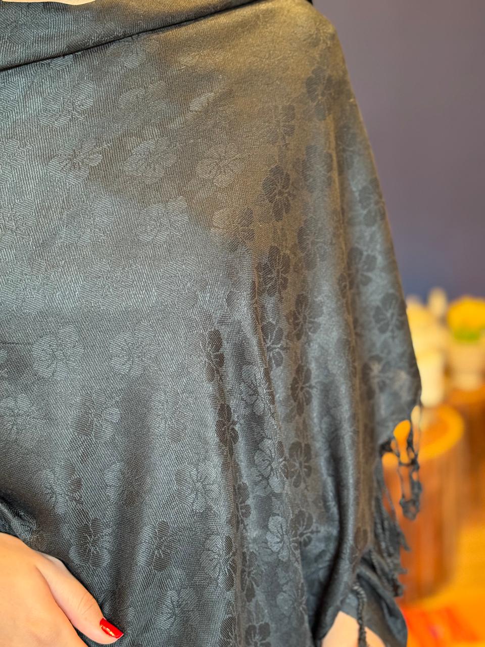 Pashmina de Viscose - Relevo - Preto - Marrocos For You | Decoração e ...
