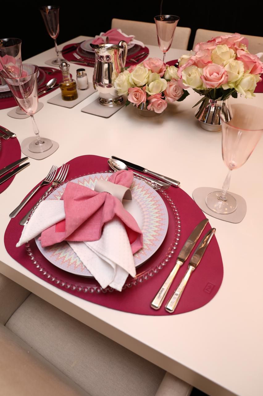 Kit Porta Copos Seixos - Zanquê - Leather Home Decor