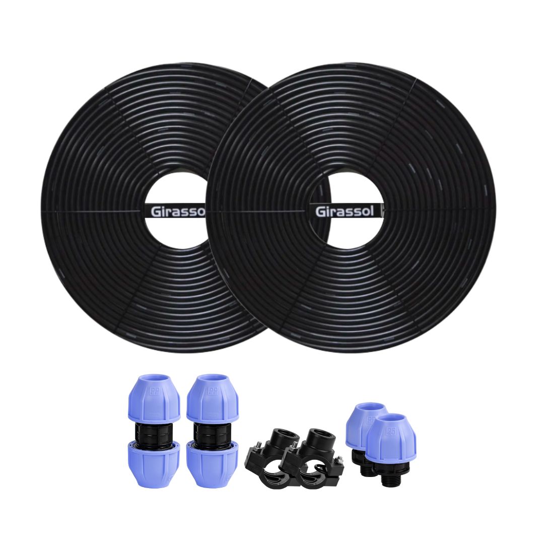 Coletor Solar p/ Piscina até 8.000L Girassol Espiral 2 Placas + Kit ...