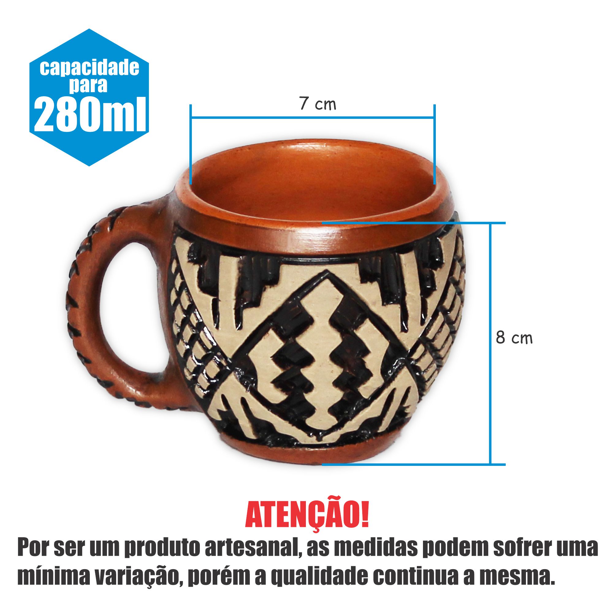 Caneca de Barro Artesanal 280ml - Máquinas, Equipamentos e Utensílios ...