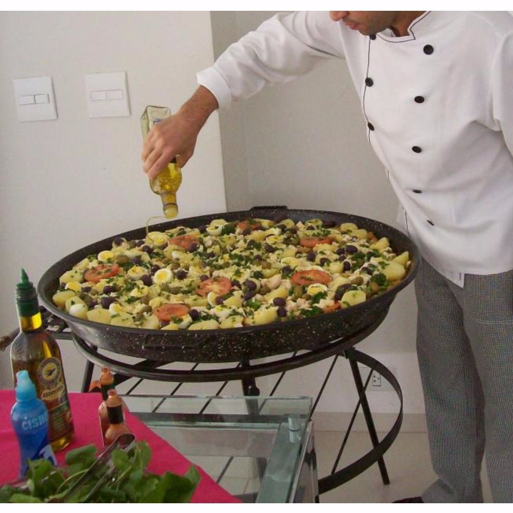 Disco Tacho Paella Paeja Caipira Esmaltado Preto 80cm Com Alças ...