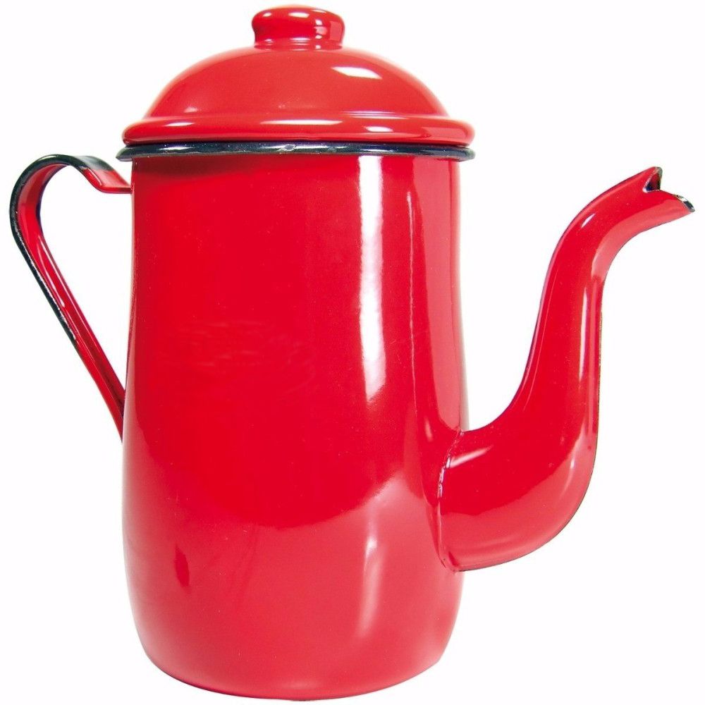 Bule Retro Esmaltado Ágata 1,2 Litros tradicional Vermelho artesanal ...