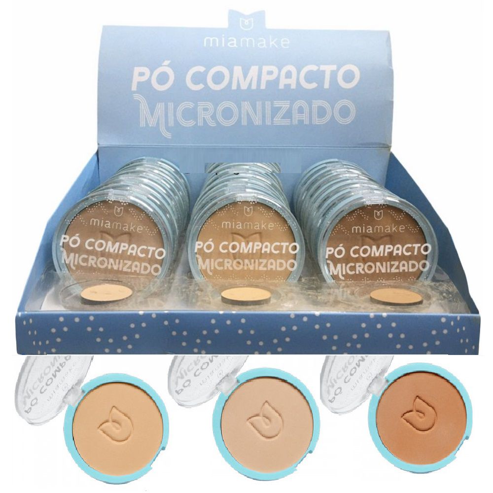 Mia Make - Pó Compacto Micronizado Cores Medias 245 - 06 Unid ...