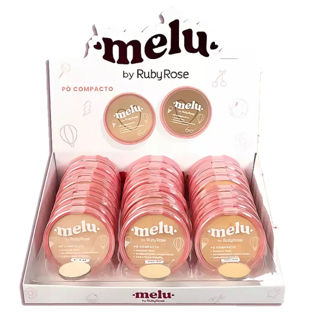 Ruby Rose - Po Compacto Melu RR853 G1 - C10 - Distribuidora JCF: Maquiagem e Cosméticos no Atacado