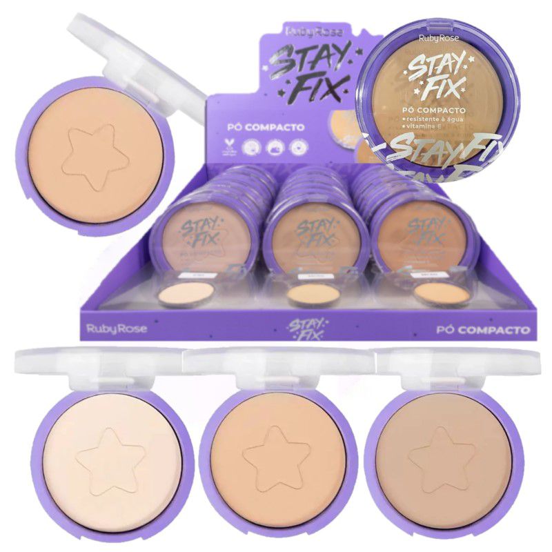 03 Po Compacto Ruby Rose Atacado Tons Claros Stay Fix HB857 ...