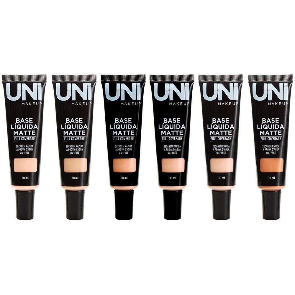 Uni Makeup - Base Matte Prova Dagua Full Coverage - 6 Und ...