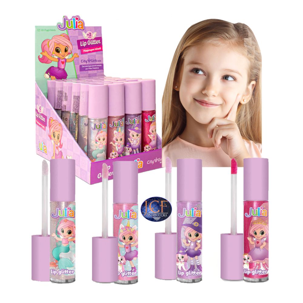 Lip Gloss Infantil com Glitter em Atacado Kids - Box C/24 Unid ...