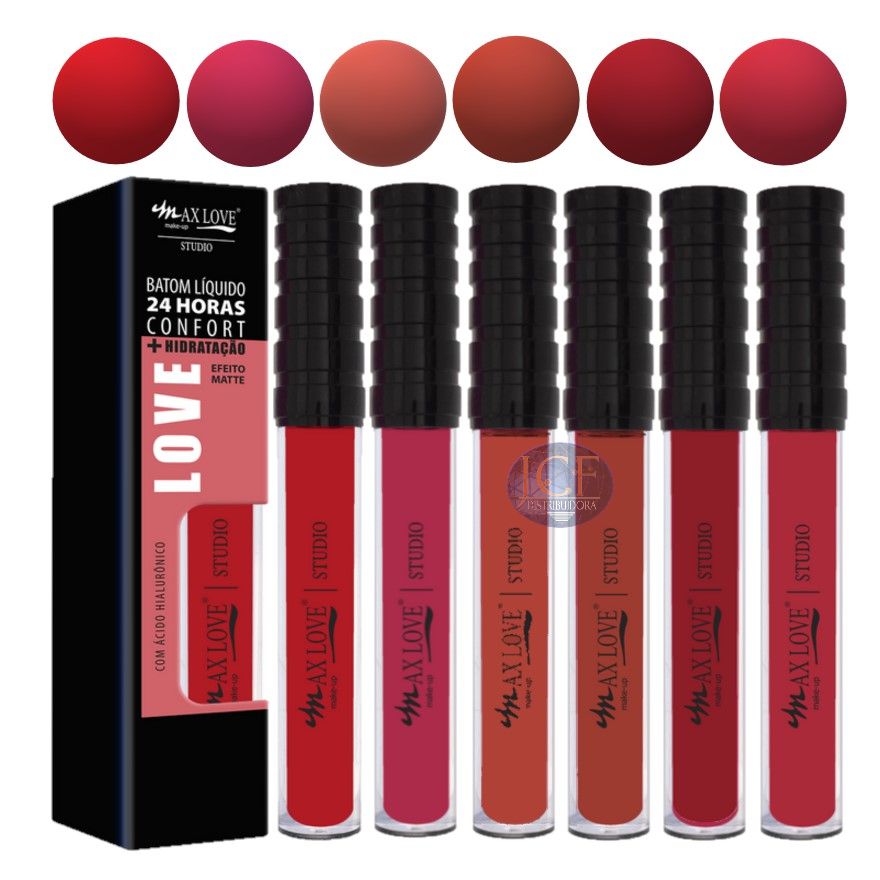Max Love - Batom 24H Confort + Hidratação 746 a 751 - 48 und ...