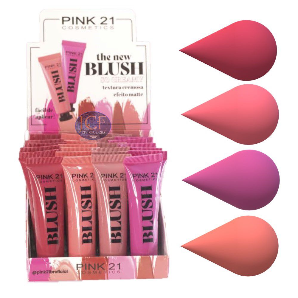 Pink 21 - Blush Cremoso com Efeito Matte CS3646 - 24 Unid - Distribuidora JCF: Maquiagem e ...