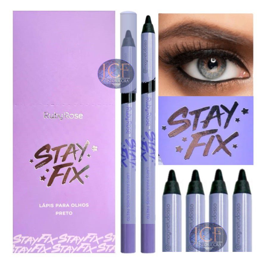 Ruby Rose - Lápis de Olho Preto HB520 Stay Fix - 06 Unid ...