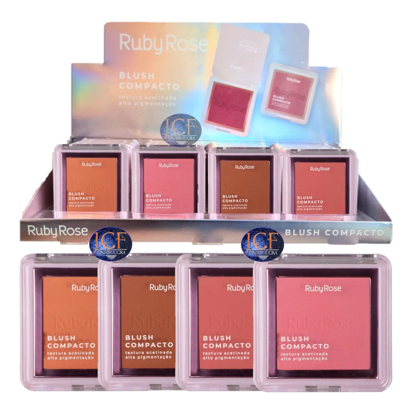 Ruby Rose - Blush Compacto Alta Pigmentação HB861 - 04 Unid ...