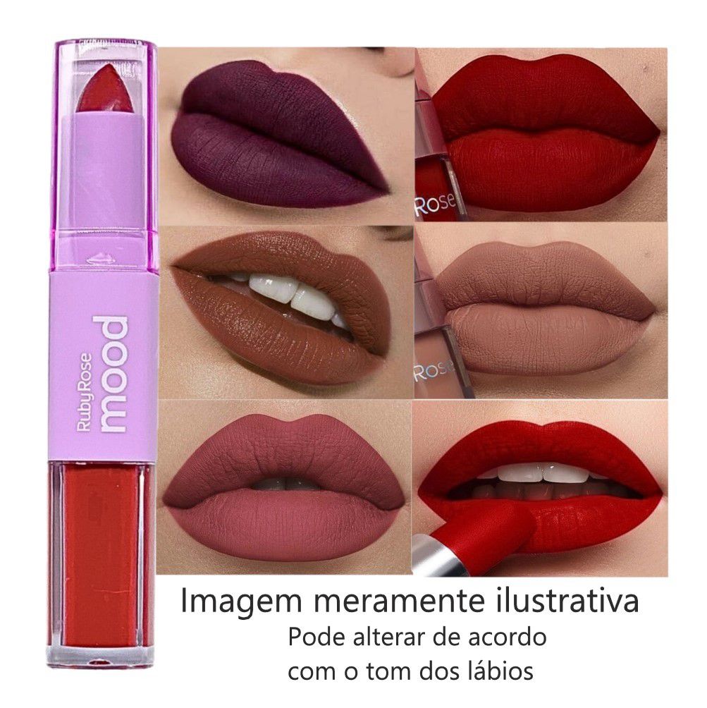 Ruby Rose - Batom Duo Vitamina E Mood HB8614 G1 - 36 Unid ...