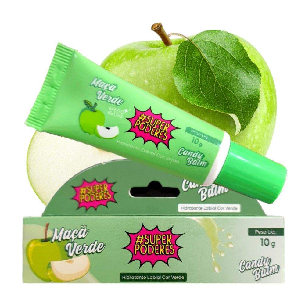 Super Poderes - Candy Balm Maça Verde 10g - 12 UND - Distribuidora JCF ...