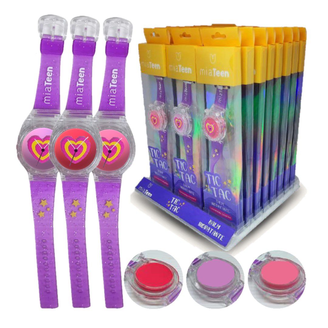 Mia Make - Lip Balm Relogio Tic Tac 420 - Display C/24 UND ...