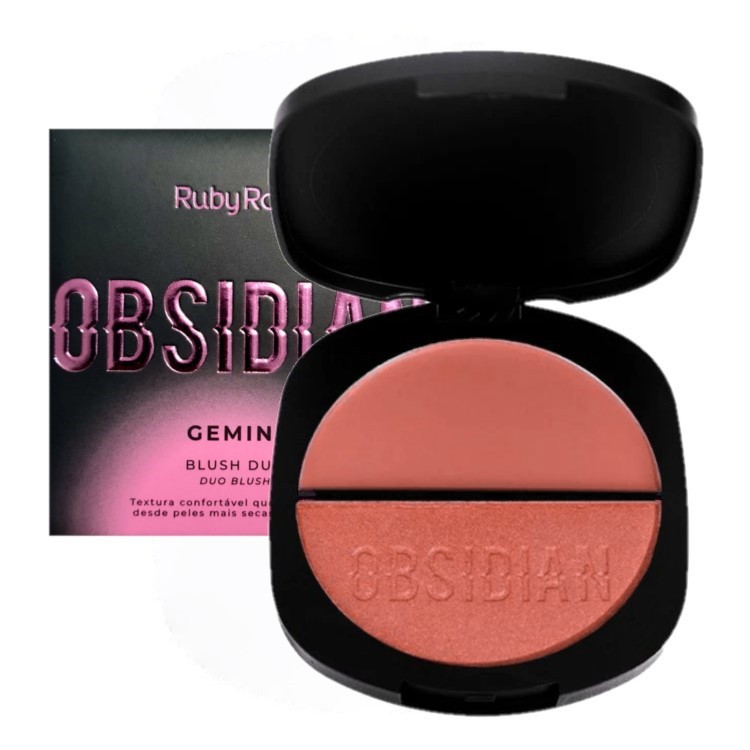 Ruby Rose - Blush Duo Gemini OBSIDIAN HB1000G1 - 06 Und - Distribuidora JCF: Maquiagem e ...