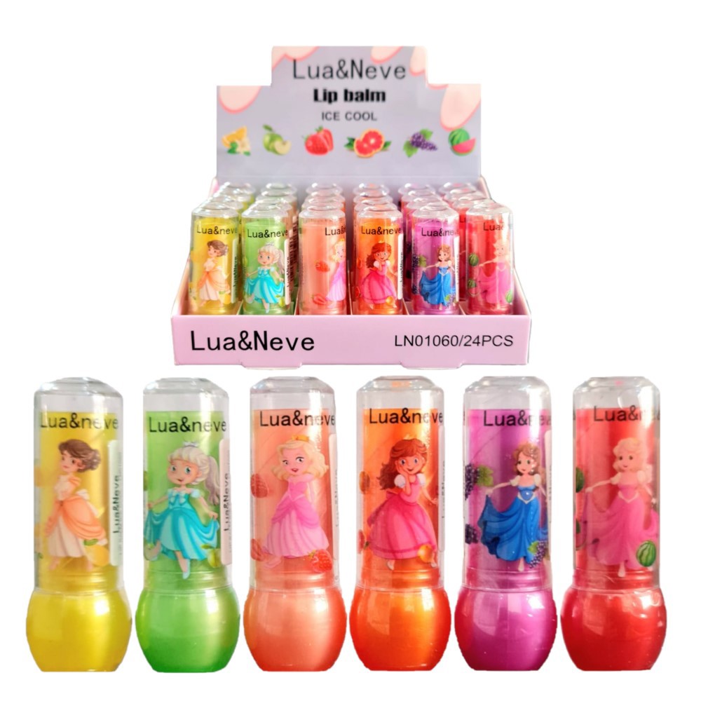 Lua e Neve - Lip Balm Frutas Princesas LN01060 - 24 und - Distribuidora ...