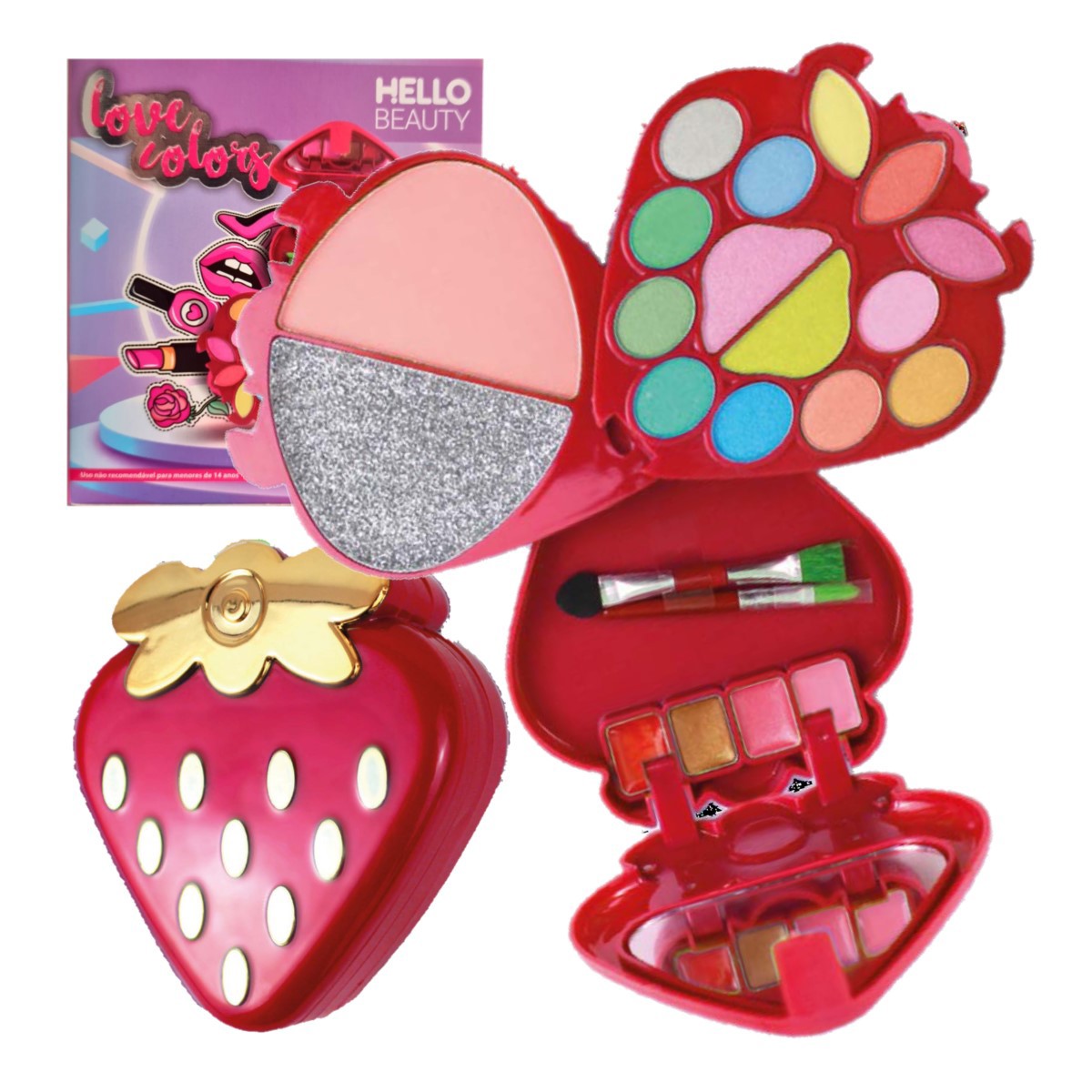 Hello Beauty - Kit de Maquiagem Teen Morango HB646 - 12 Unid ...
