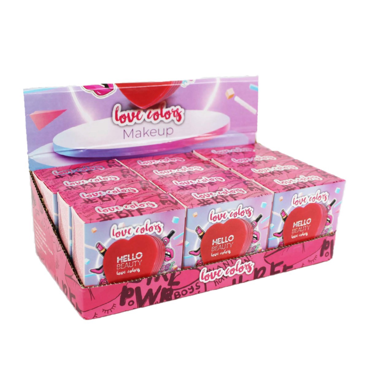 Hello Beauty - Kit de Maquiagem Teen Coração HB298 - 12 Unid ...