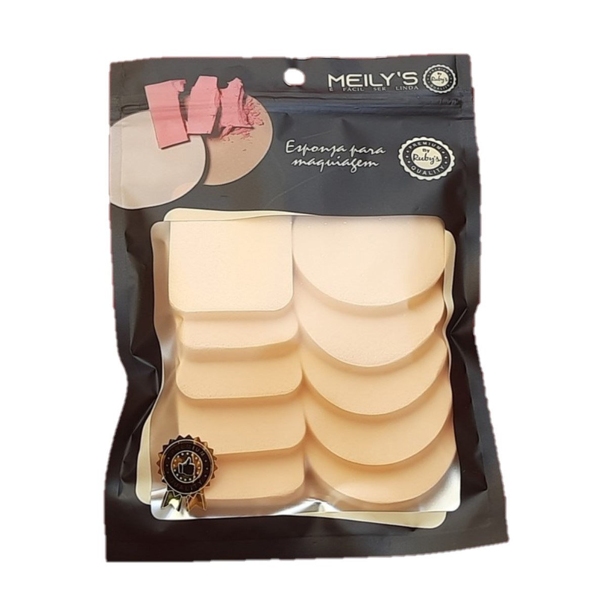 Meily's - Kit com 10 Esponjas para Maquiagem MAC243 - 1 Kit ...