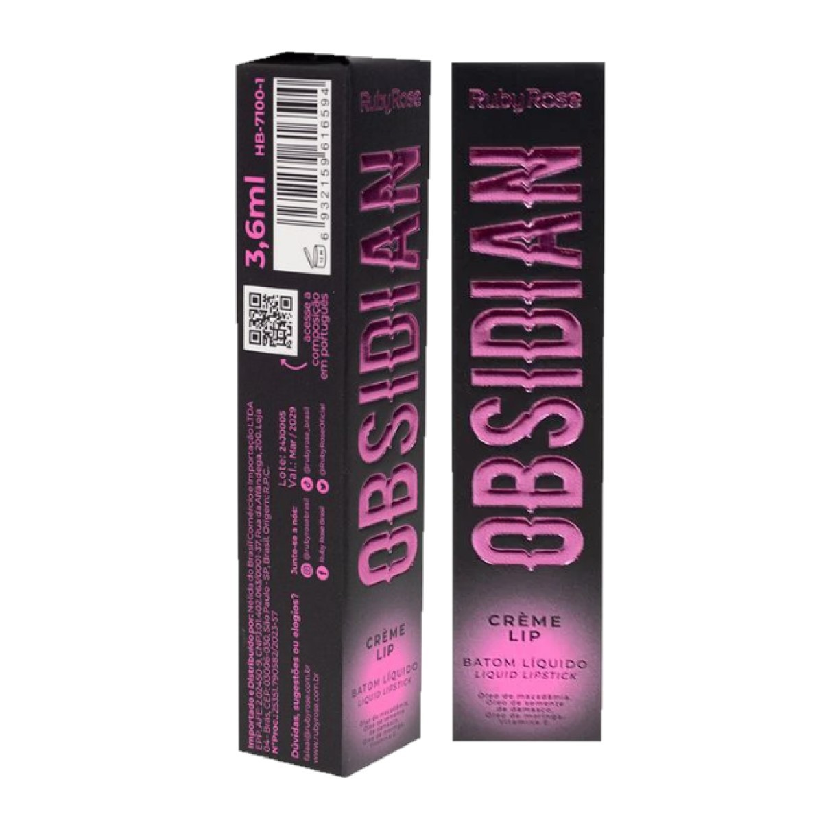 Ruby Rose - Batom Liquido Creme Lip Obsidian Vegano Cor 06 ...