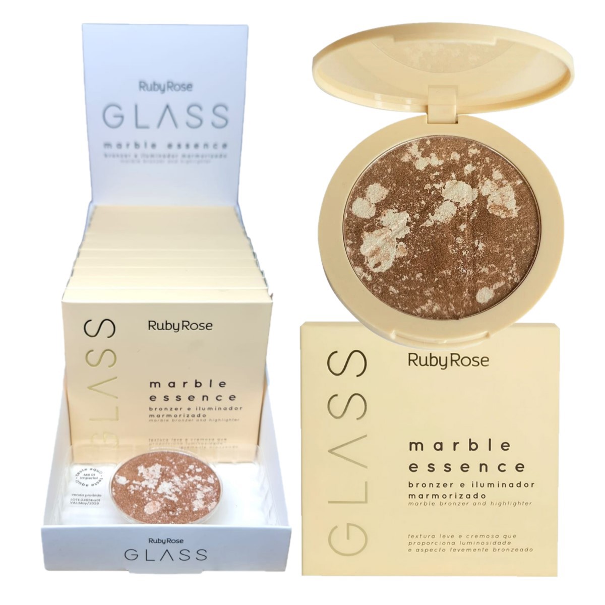 Ruby Rose - Bronzer Iluminador Glass Imperial HBF1605 G1 - UNIT ...