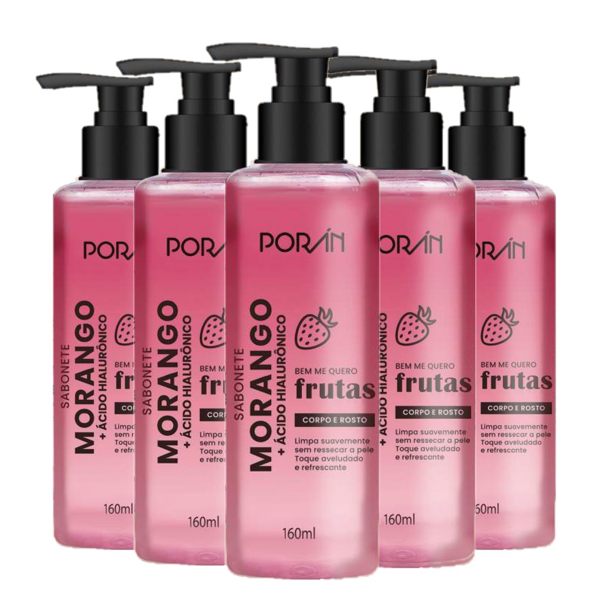 Poran - Sabonete Liquido Corpo e Rosto Morango PR241 - UNIT - Distribuidora JCF: Maquiagem e ...