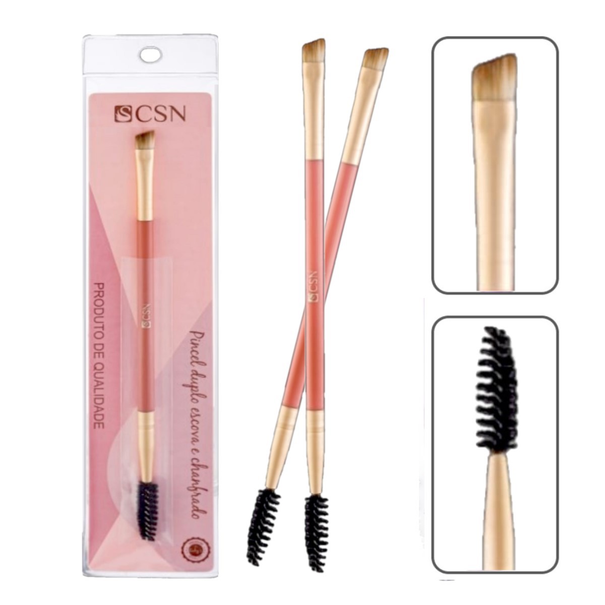 CSN - Pincel Duplo Escova e Chanfrado para Sobrancelha CP48G ...