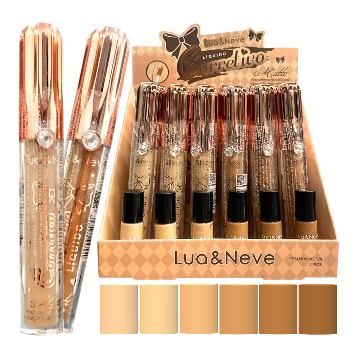 Lua e Neve - Corretivo Liquido Matte Diamante LN02524 -24 UN ...