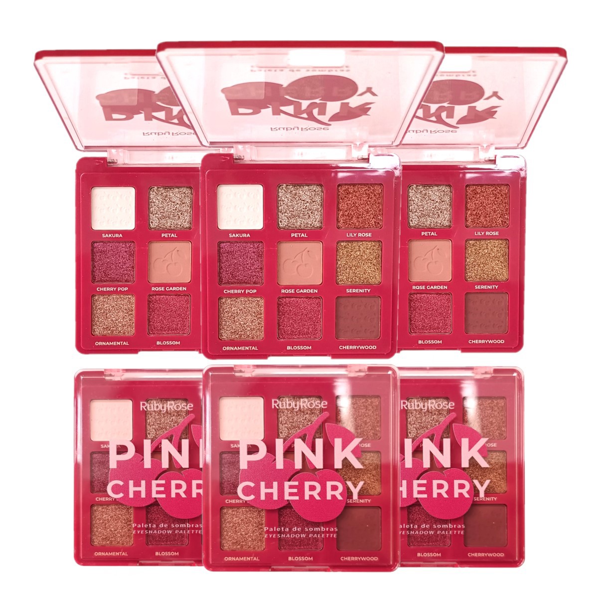 Ruby Rose - Paleta de Sombra Pink Cherry Cereja HBE2202 - Distribuidora ...