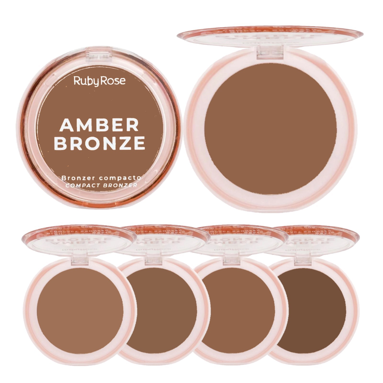 Ruby Rose - Bronzer Compacto Amber Bronze HBM202 - 24 Und ...