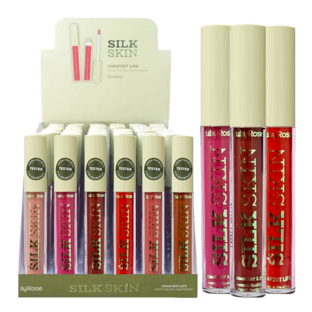 Ruby Rose - Batom Liquido Comfort Silk Skin HBL6201 - 6 Und ...